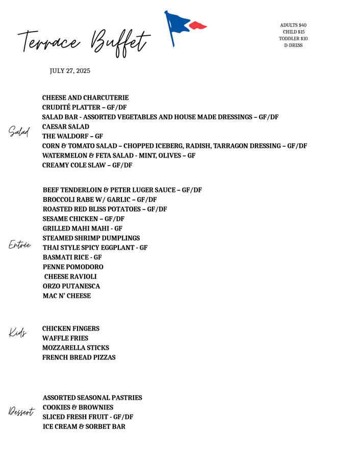 Menus - Beach Point Club – Mamaroneck, NY