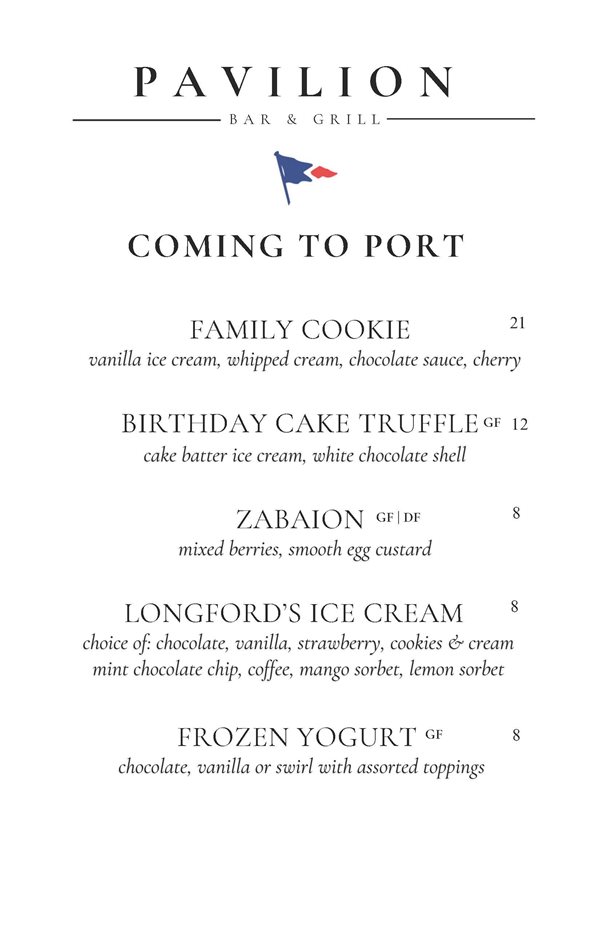 Menus - Beach Point Club – Mamaroneck, NY