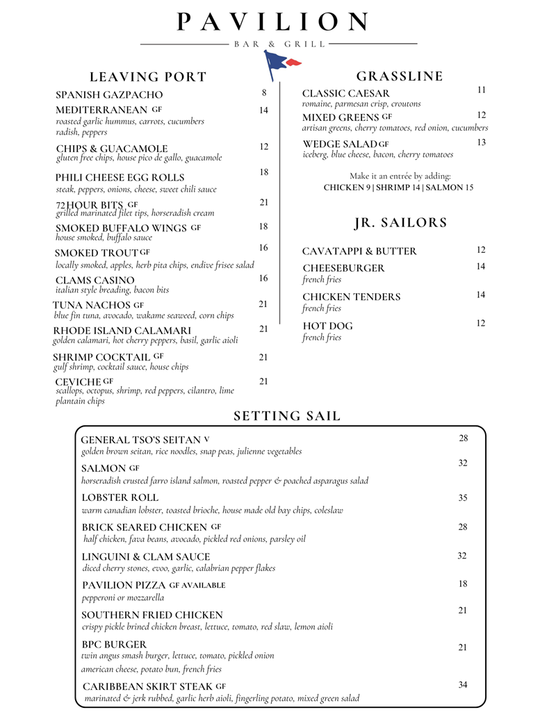 Menus - Beach Point Club – Mamaroneck, NY